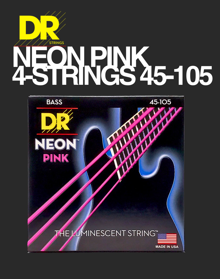 DR 4-Strings Bass Neon Pink - 45-105 – Davis Guitar